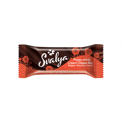 Vanilla cream cheese bar "Svalya" with poppy seeds Belgian chocolate ...